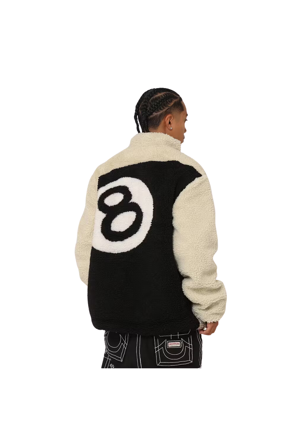 Stussy 8 Ball Reversible Fleece Jacket - Cream/Black – RAIDEDNZ.